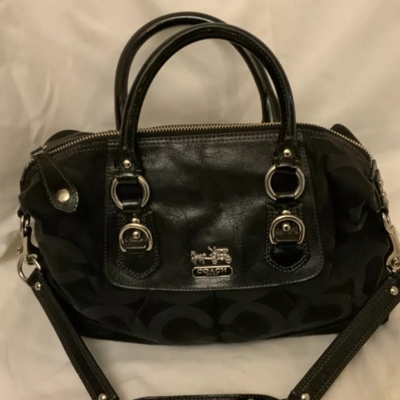 Coach | Bags | Coach Madison Sabrina Black Satchel Shoulder Bag 74 ...